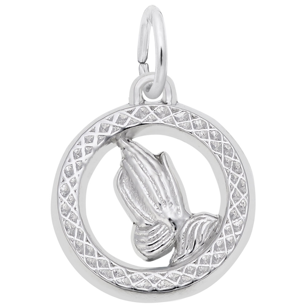 Precious Charms: Small Praying Hands Open Disc Charm